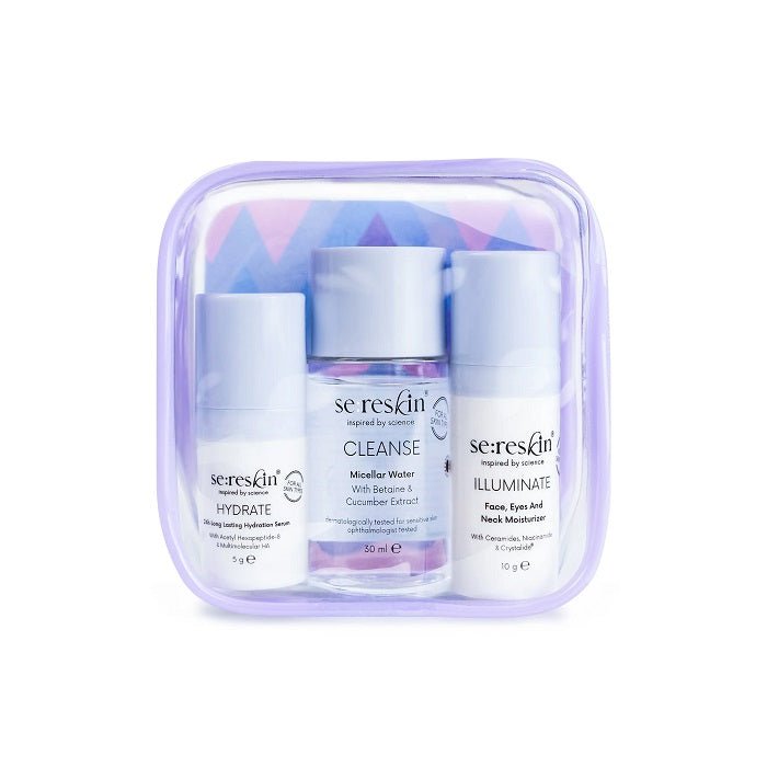 TRAVEL KIT SERESKIN - Set Travel Curatare, Ser Si Crema – skinseen.ro